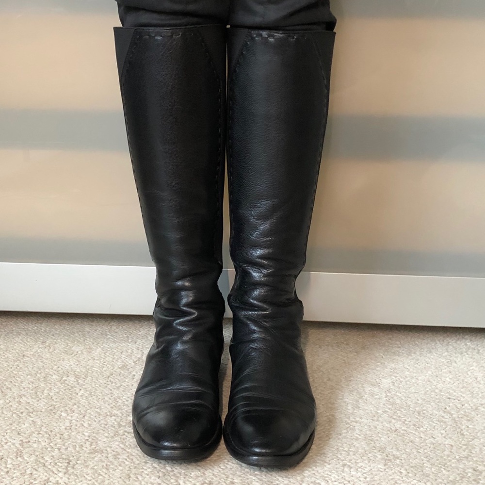 Yves Saint Laurent Hyde Black Leather Riding Boot - Gem
